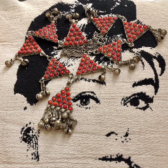 Vintage | Jewelry | Vintage Gypsy Boho Silver Coral Bells Necklace ...